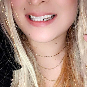 10K Gold Double Cap Heart Cutout & Open Face Tooth Custom Grillz