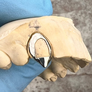 10K OR 14K Gold (Yellow or White) Vampire Fangs Open Face Single Custo