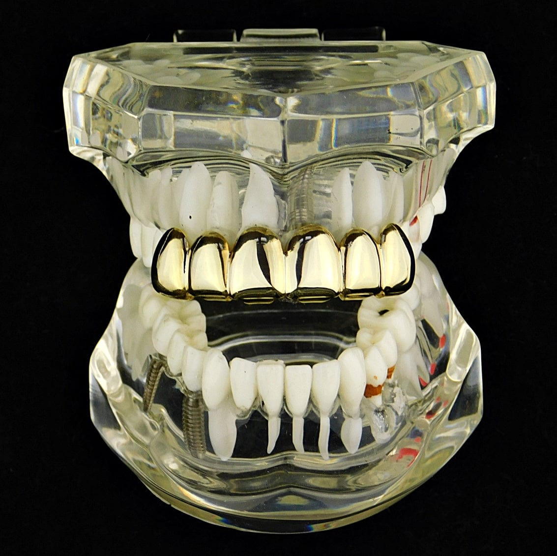 14K Gold Plated Deeper-Cut Top Teeth Plain Grillz