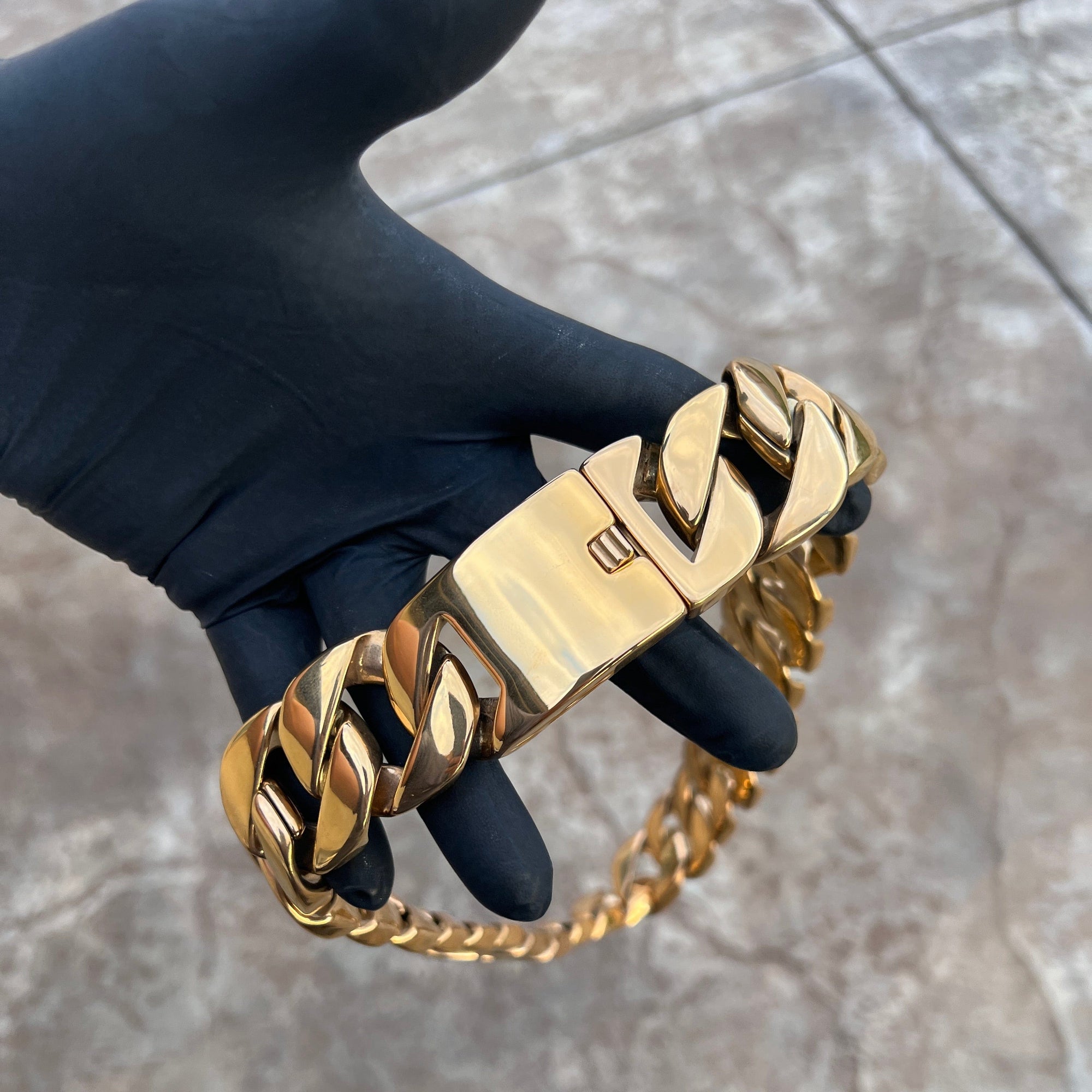 14K Gold Plated Huge Cuban Chain 316L Stainless Steel 30MM 24" Necklac