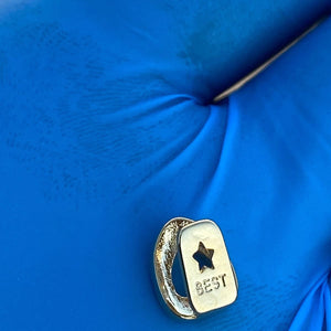 14k Gold Plated Iced CZ Bottom Heart-Shaped Single Tooth Cap