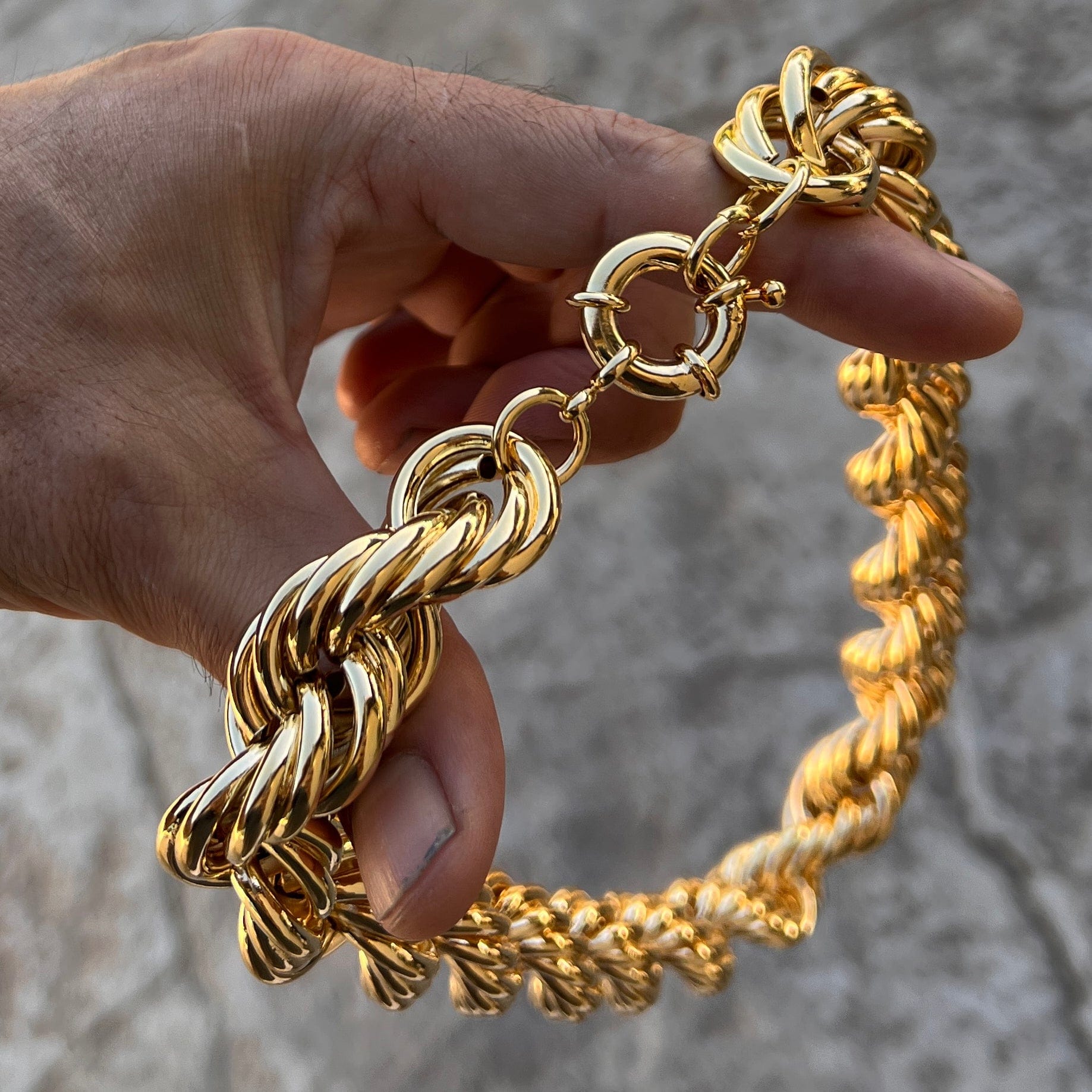 14k Gold Plated Rope Chain Big Dookie 20MM x 20" Hip Hop Necklace