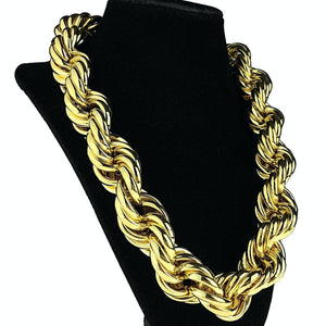 14K Gold Plated Rope Chain Necklace 25mm Thick x 20"