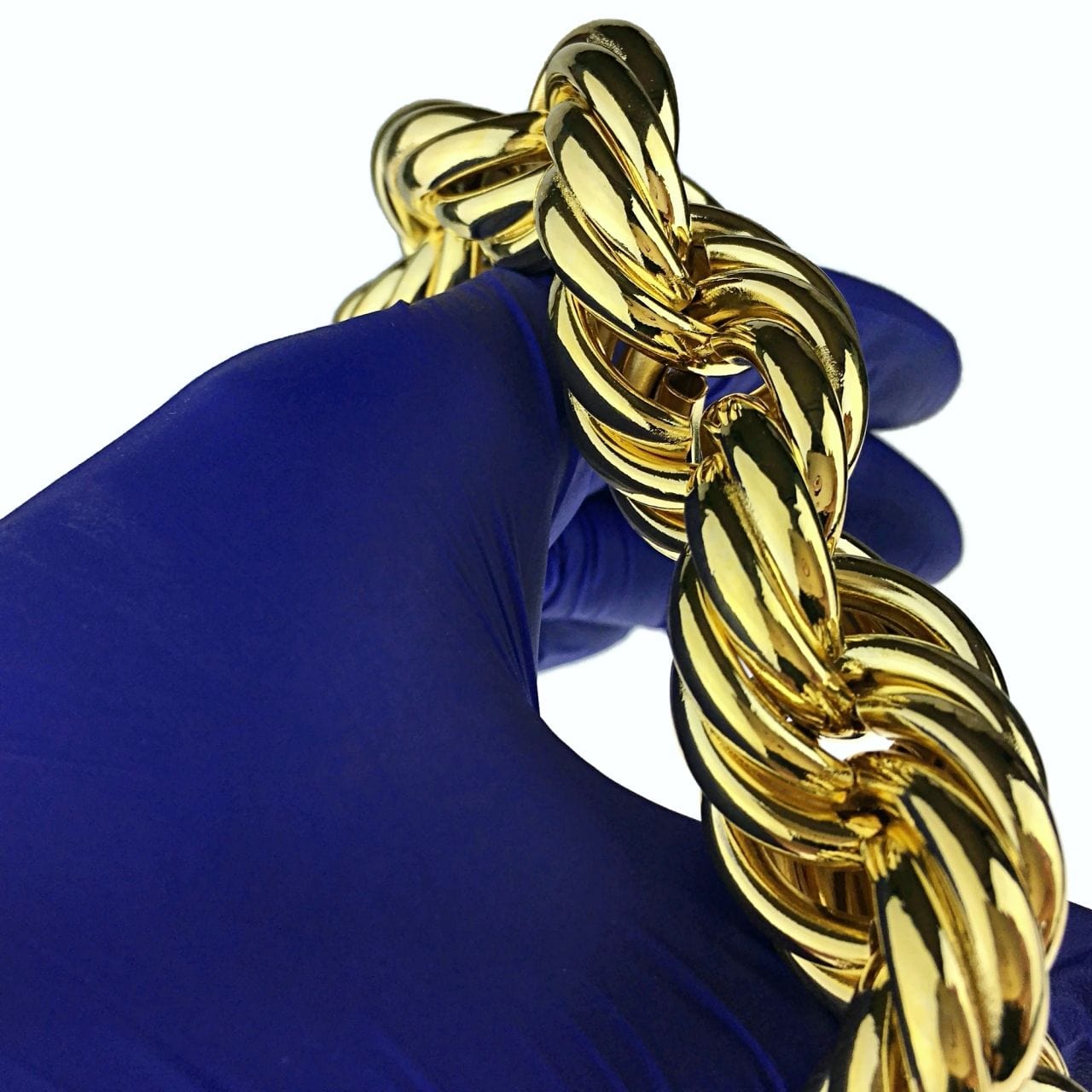 14K Gold Plated Rope Chain Necklace 25mm Thick x 20"