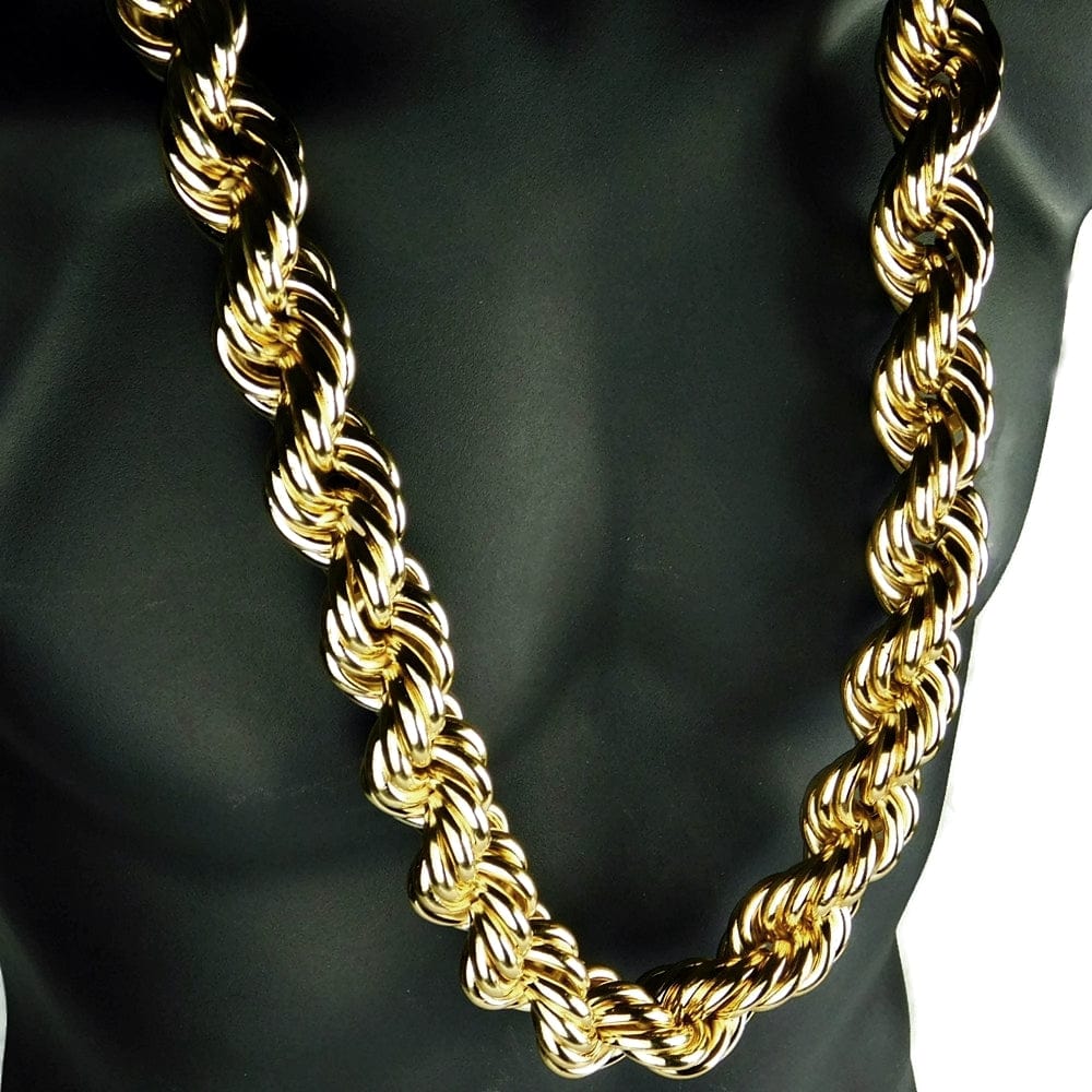 30 mm x 36" Gold Plated Rope Chain