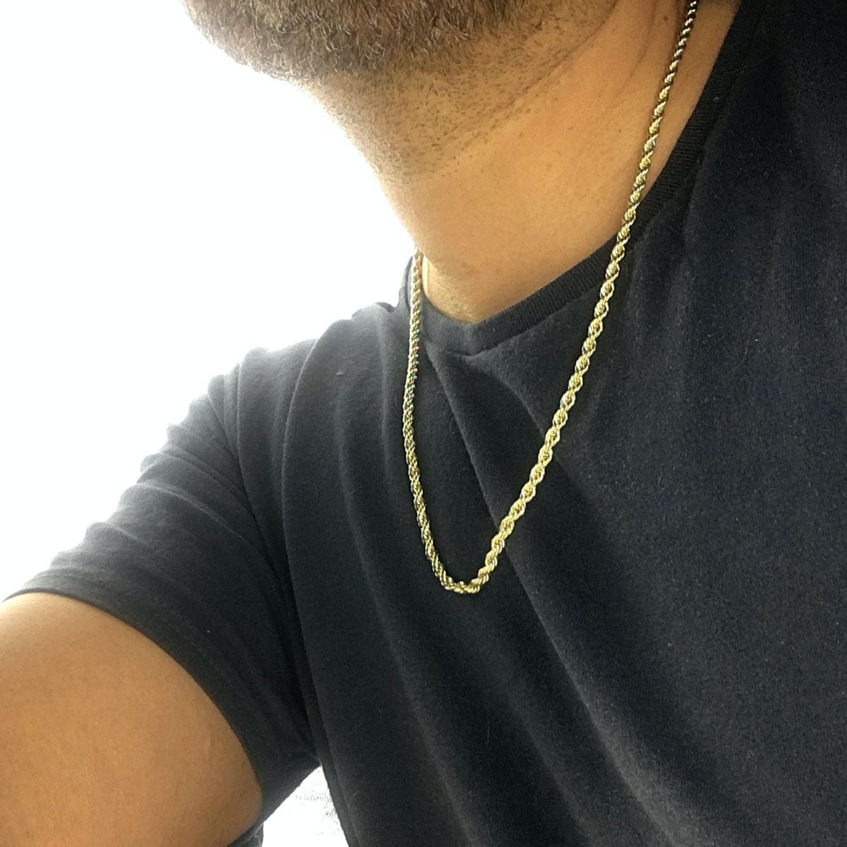 14K Gold Plated Rope Chain Necklace 4mm x 24"
