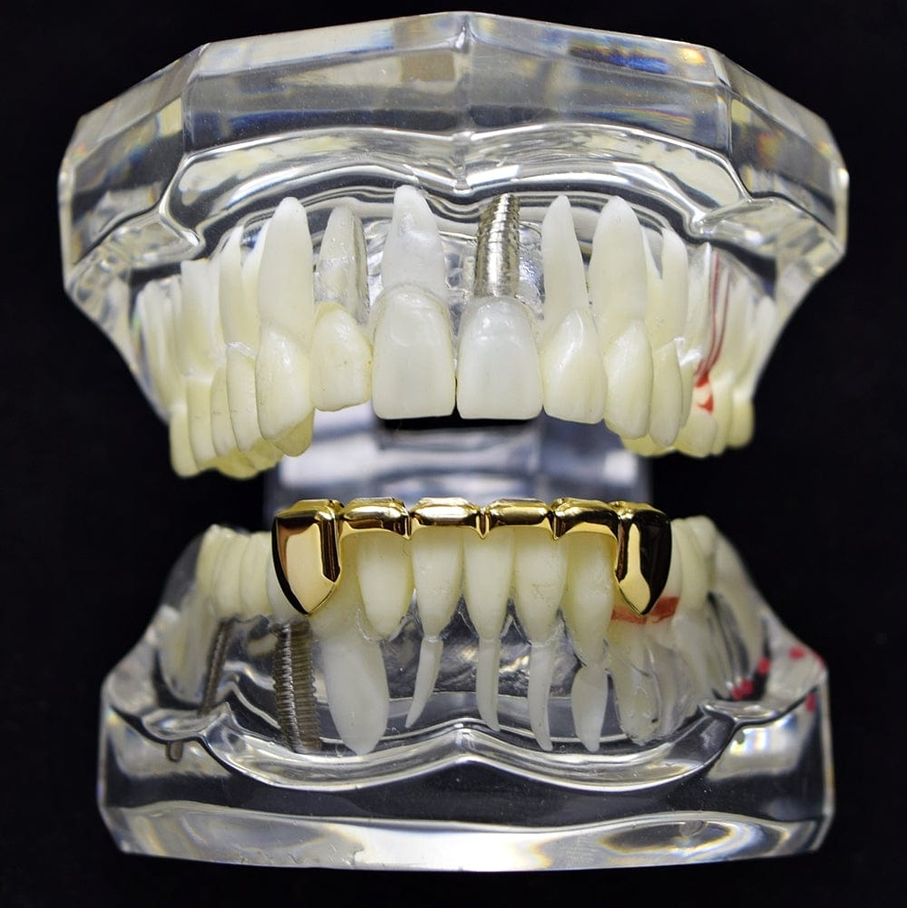 14K Gold Plated Slim Bar Bottom Teeth Grillz