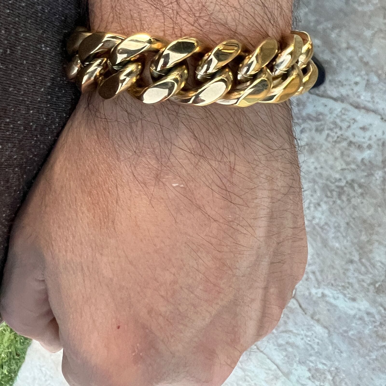 14k Gold Plated Stainless Steel Miami Cuban Link 32" Kilo Chain 8.5" 1