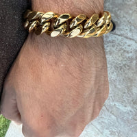 14k Gold Plated Stainless Steel Miami Cuban Link 32" Kilo Chain 8.5" 1