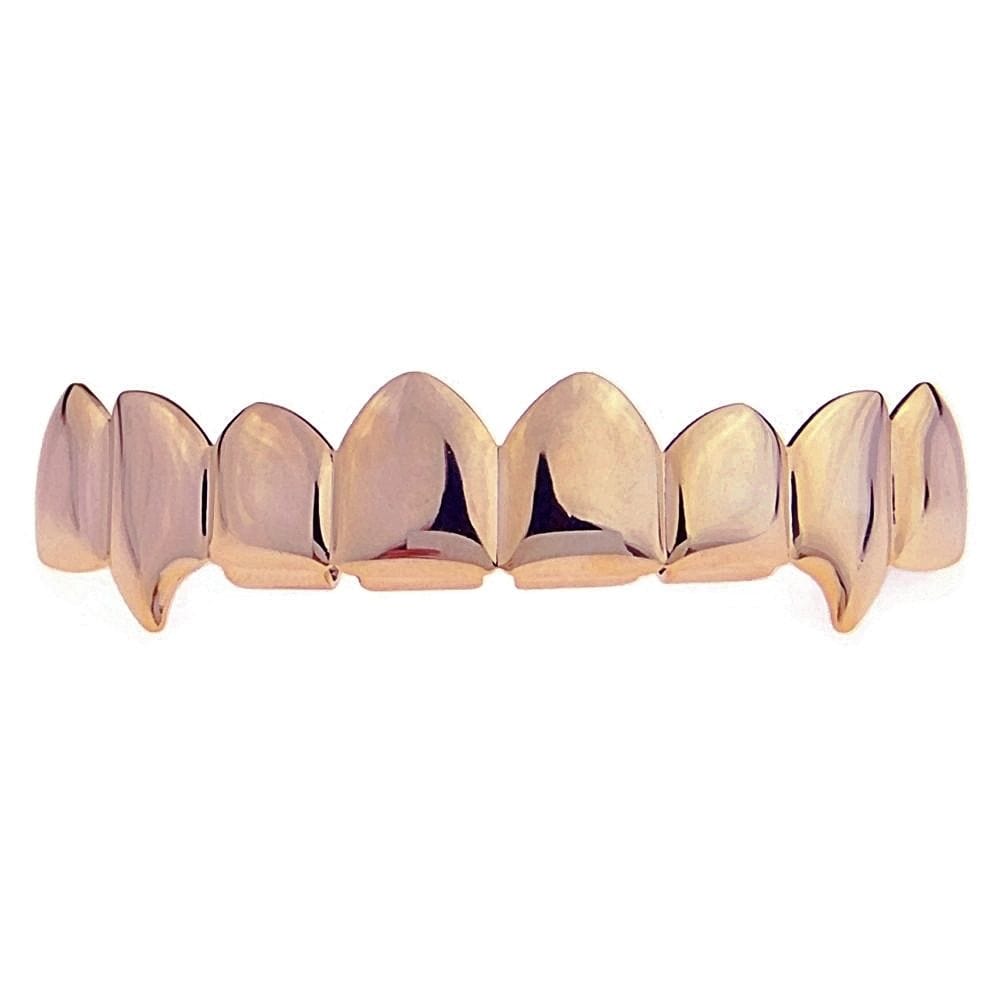 Rose Gold 8 Top Teeth Fang Grillz