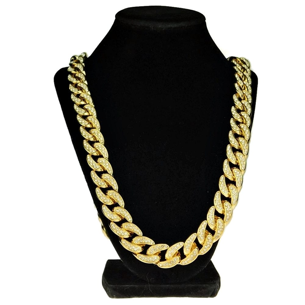 18k Gold Plated 36" x 18MM Iced Cuban Chain Necklace