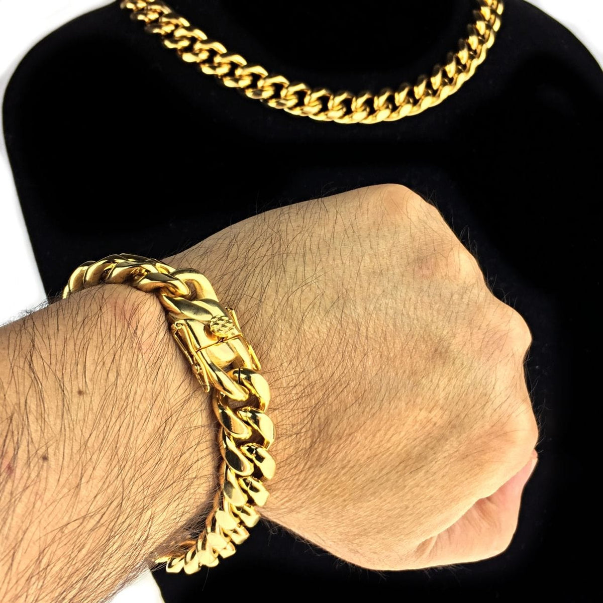 24k Gold Plated 316L Stainless Steel 14MM x 18" Cuban Chain Necklace
