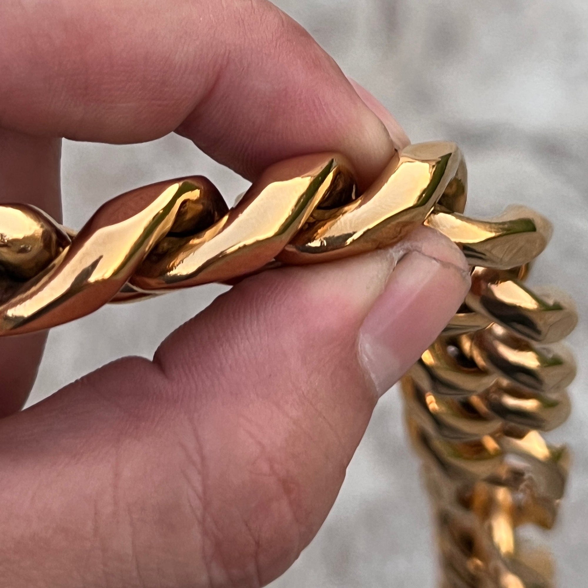 24K Gold Plated 316L Stainless Steel Figaro Chain Necklace 22MM 18"-30
