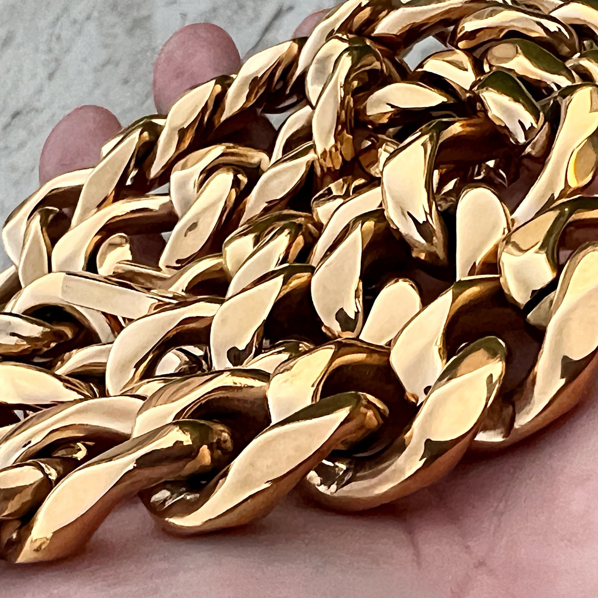 24K Gold Plated 316L Stainless Steel Figaro Chain Necklace 22MM 18"-30