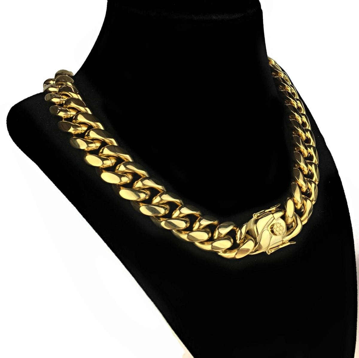 24k Gold Plated over 316L Stainless Steel 18" x 18MM Cuban Chain Neckl