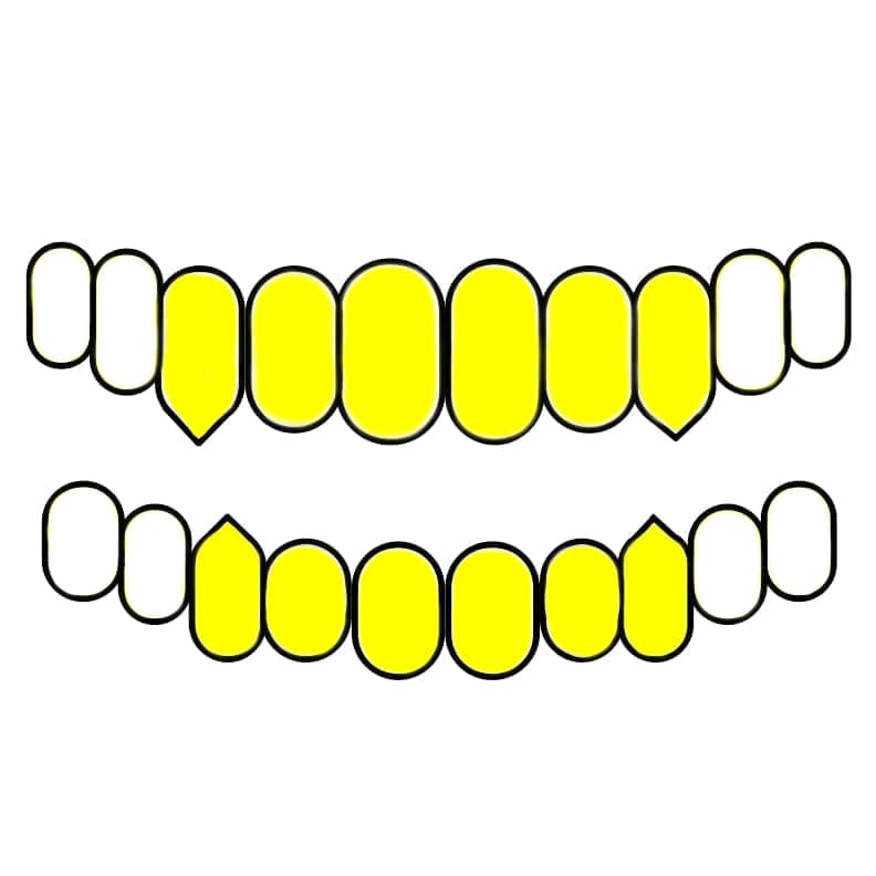 Real 10K Gold Vampire Teeth Fangs Custom Grillz