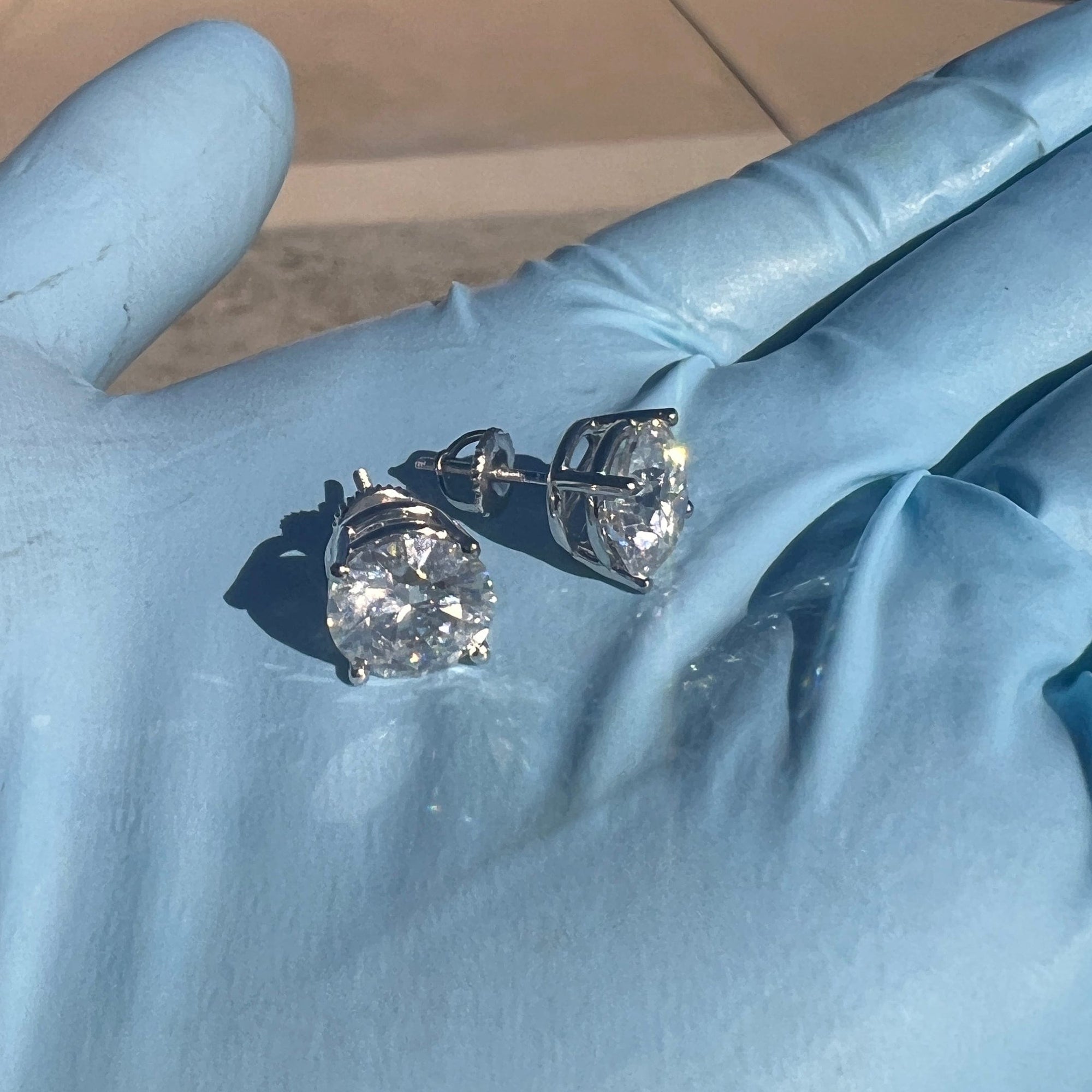 8CT TW Moissanite VVS1 Stud Earrings Passes Diamond Test 925 Sterling