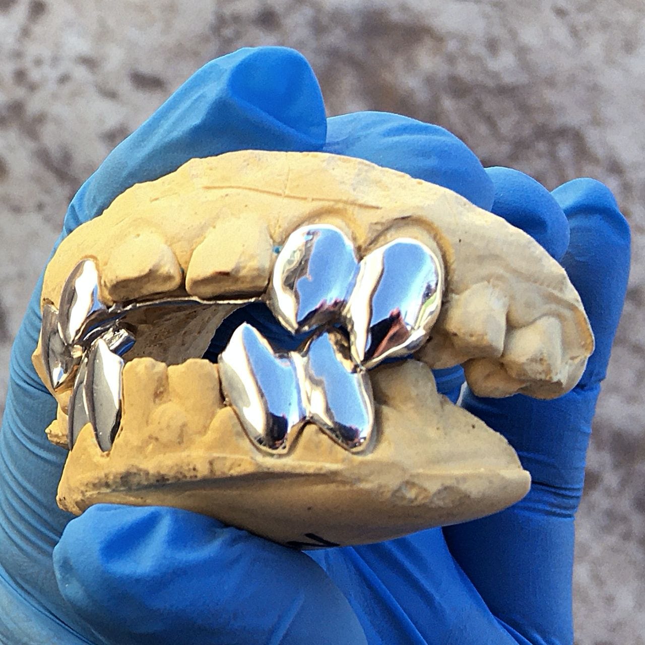 925 Sterling Silver Double Canine /Incisor Vampire Fangs Custom Grillz