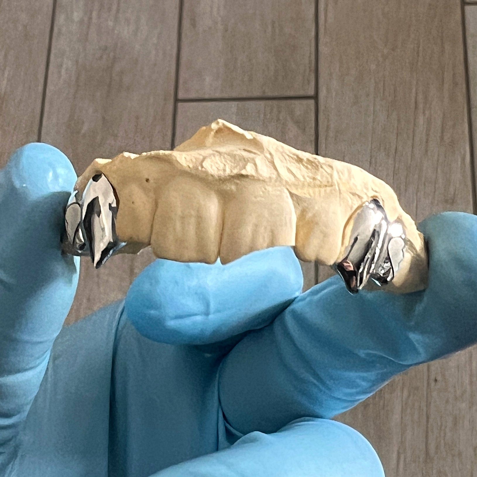 925 Sterling Silver Double Cap Vampire Fang Laser Engraved Broke Broke