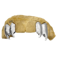 925 Sterling Silver Double Fangs Extended Curved Extra Long Custom Vam