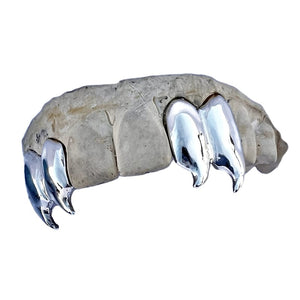 925 Sterling Silver Double Fangs Extended Curved Extra Long Custom Vam