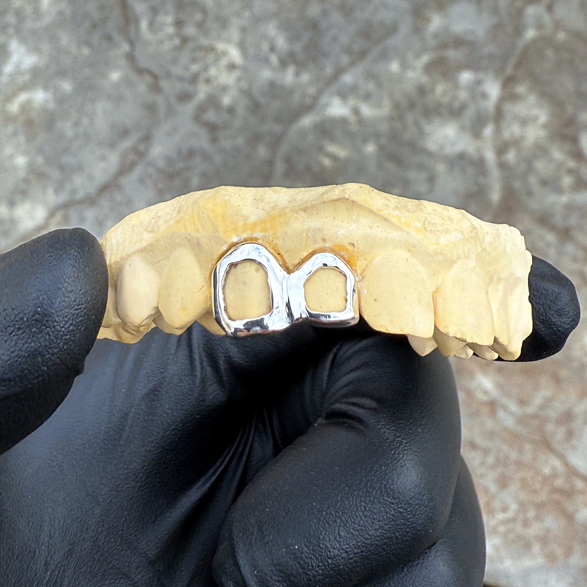 925 Sterling Silver Double Side Canine Open Face Caps Custom Grillz