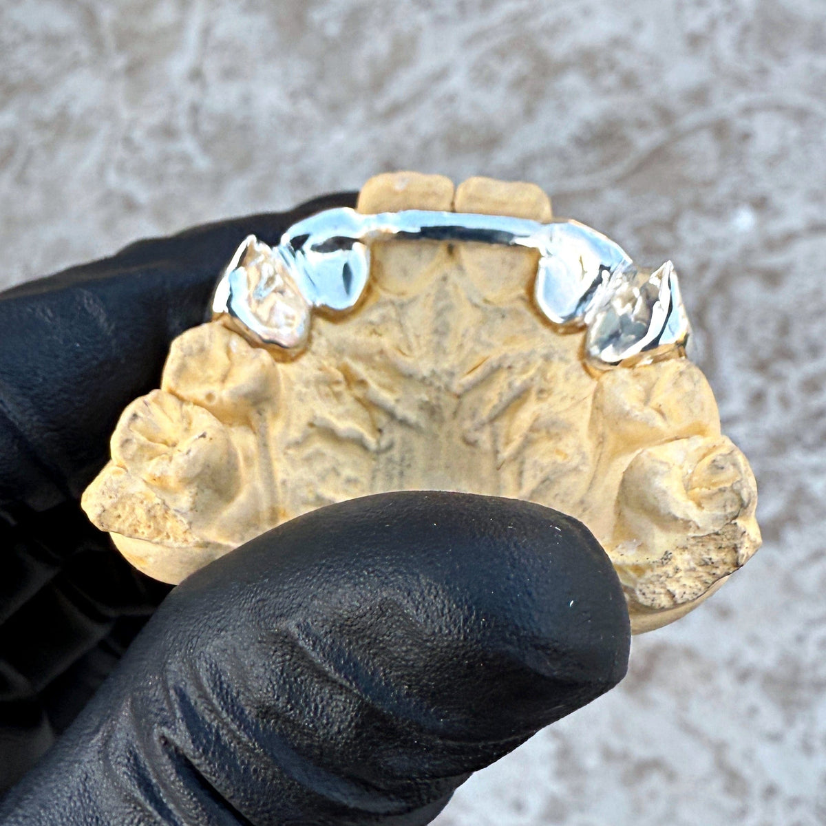 925 Sterling Silver Double Vampire Fangs All Open Face Custom Grillz