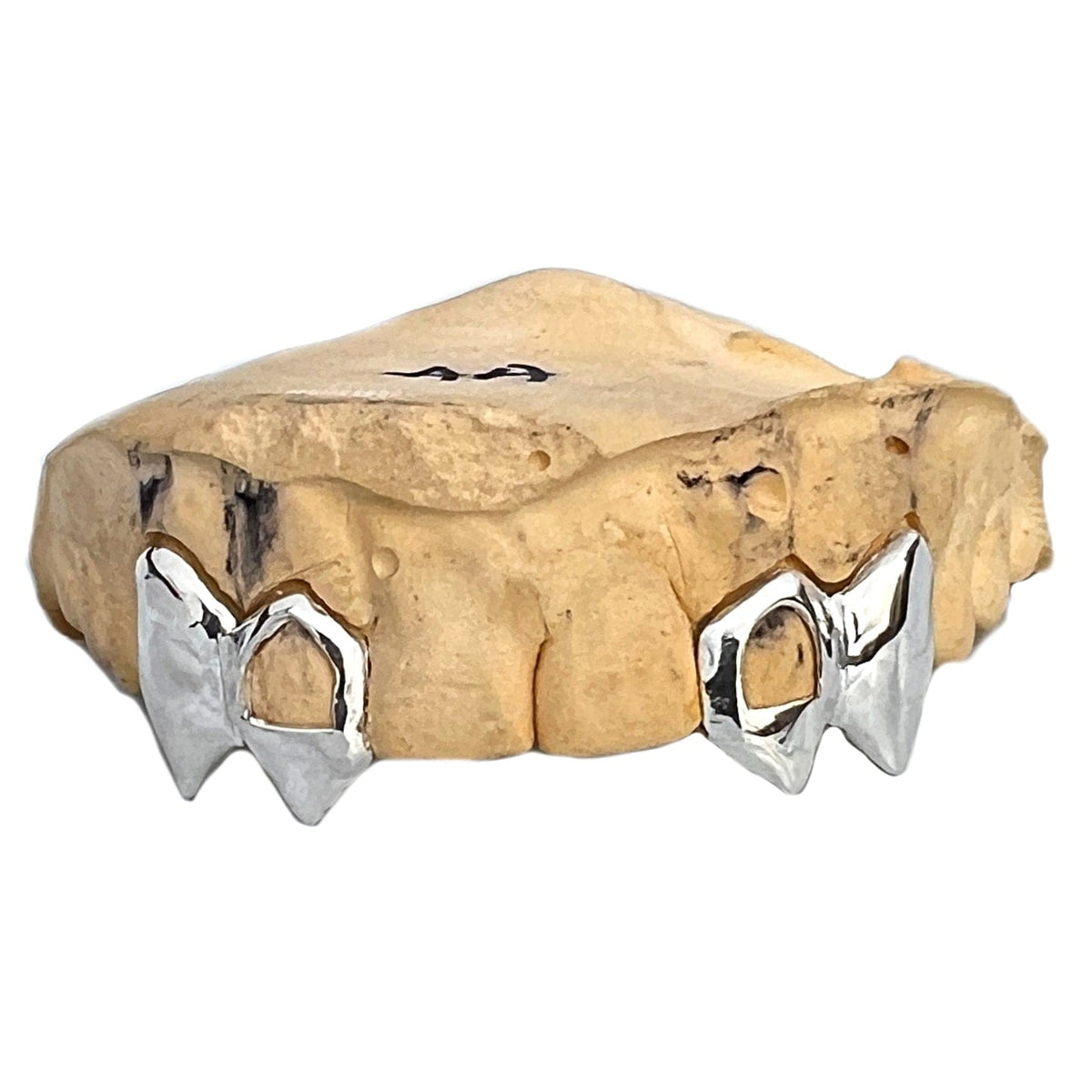 925 Sterling Silver Double Vampire Fangs Open Face Fang Custom Grillz