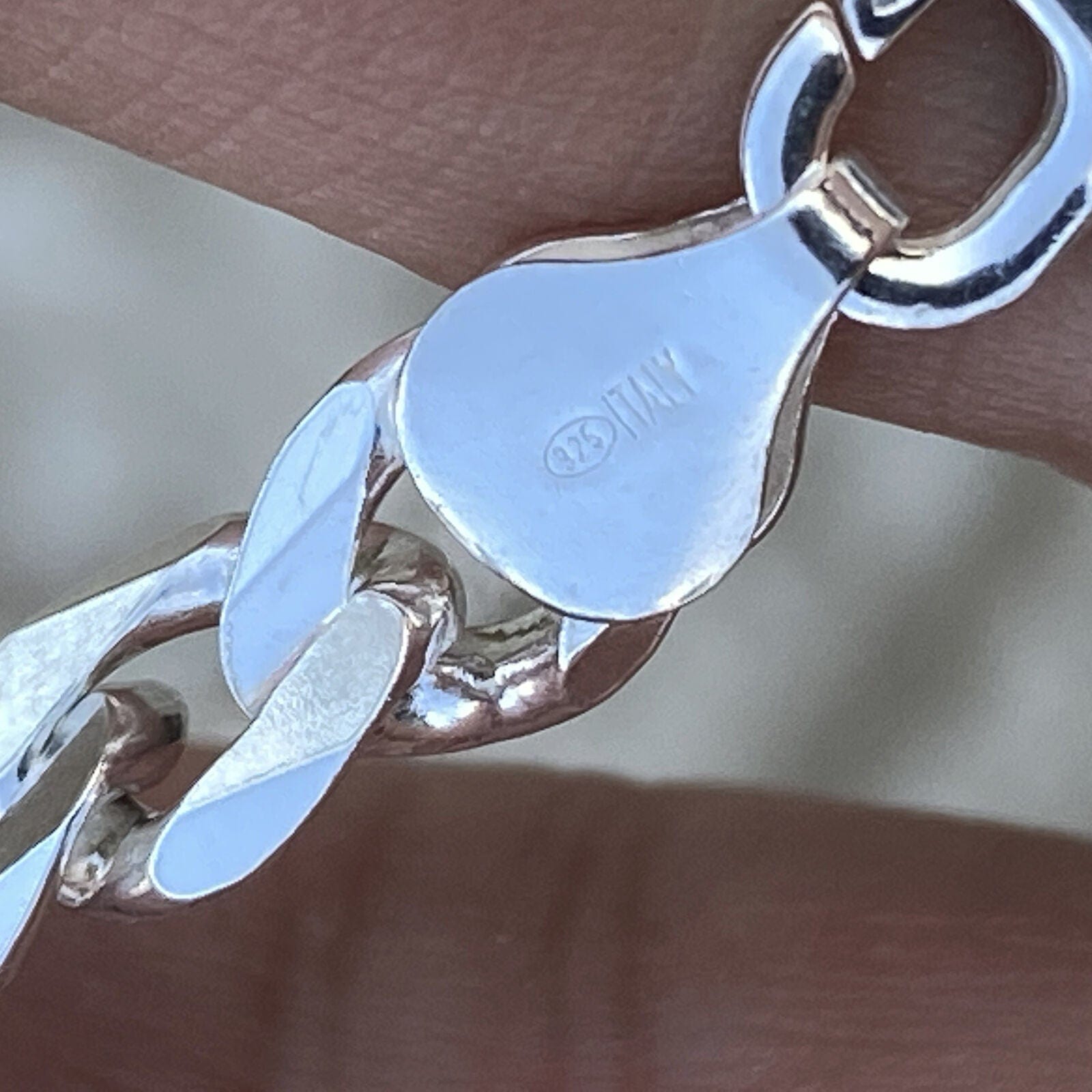 Solid 925 Sterling Silver Flat Cuban Link Chain Necklace 7MM 18-24"