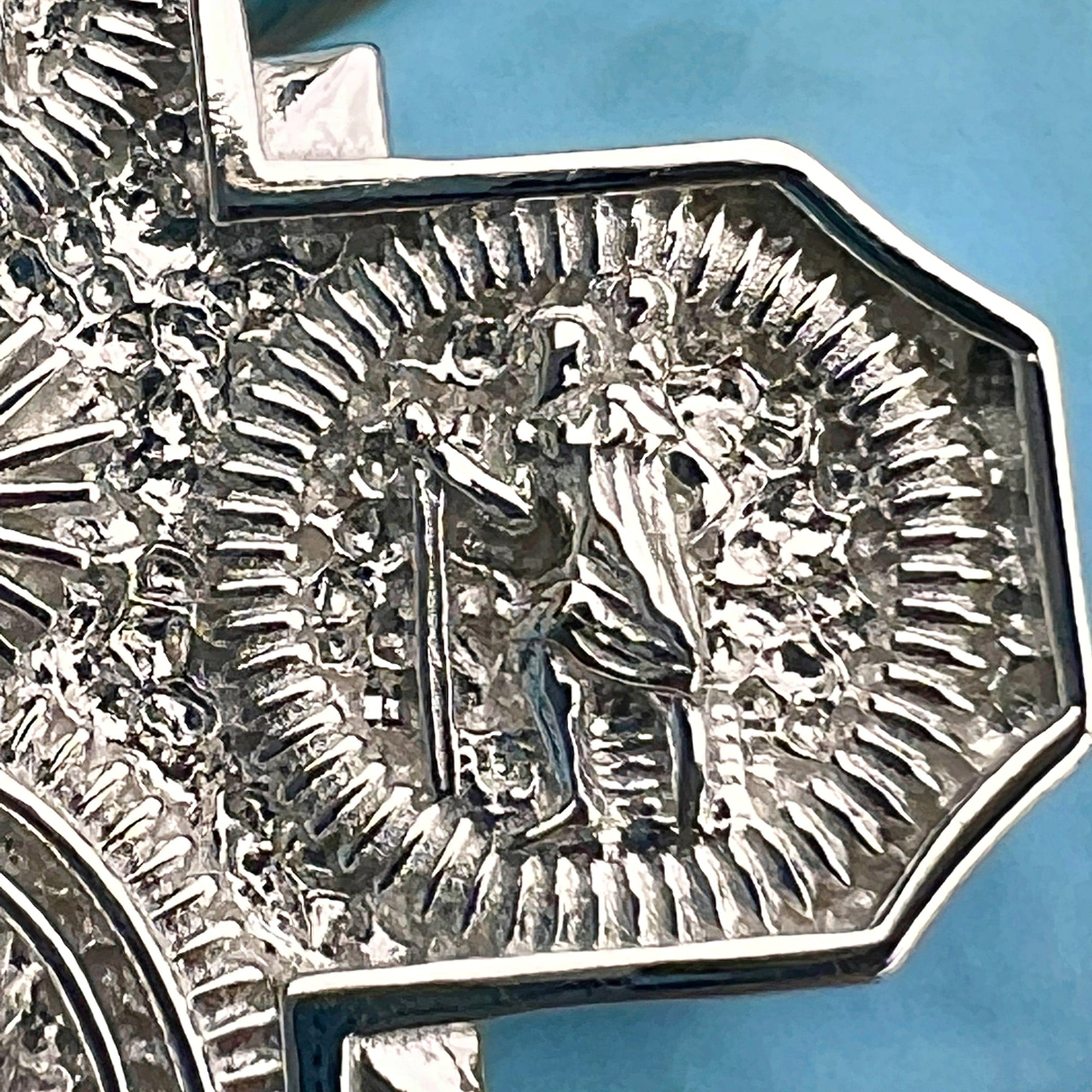 925 Sterling Silver Four 4-Way Cross Medal Medalla Milagrosa Miraculou