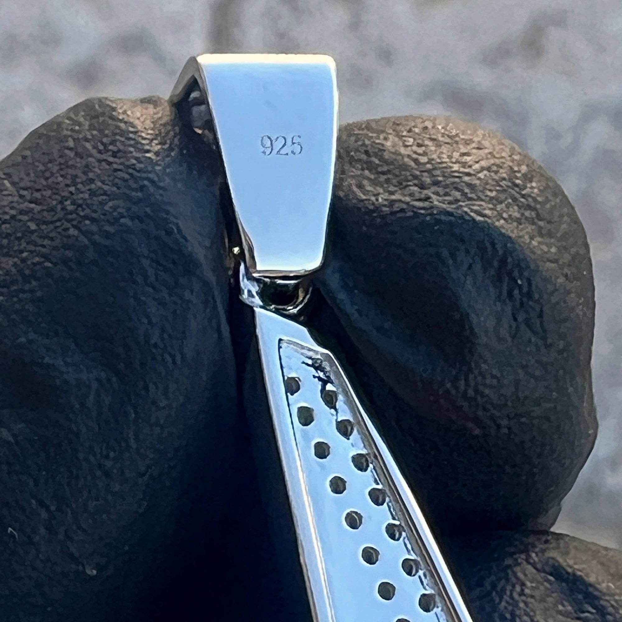 925 Sterling Silver Jet Airplane Pendant CZ Iced Plane Charm