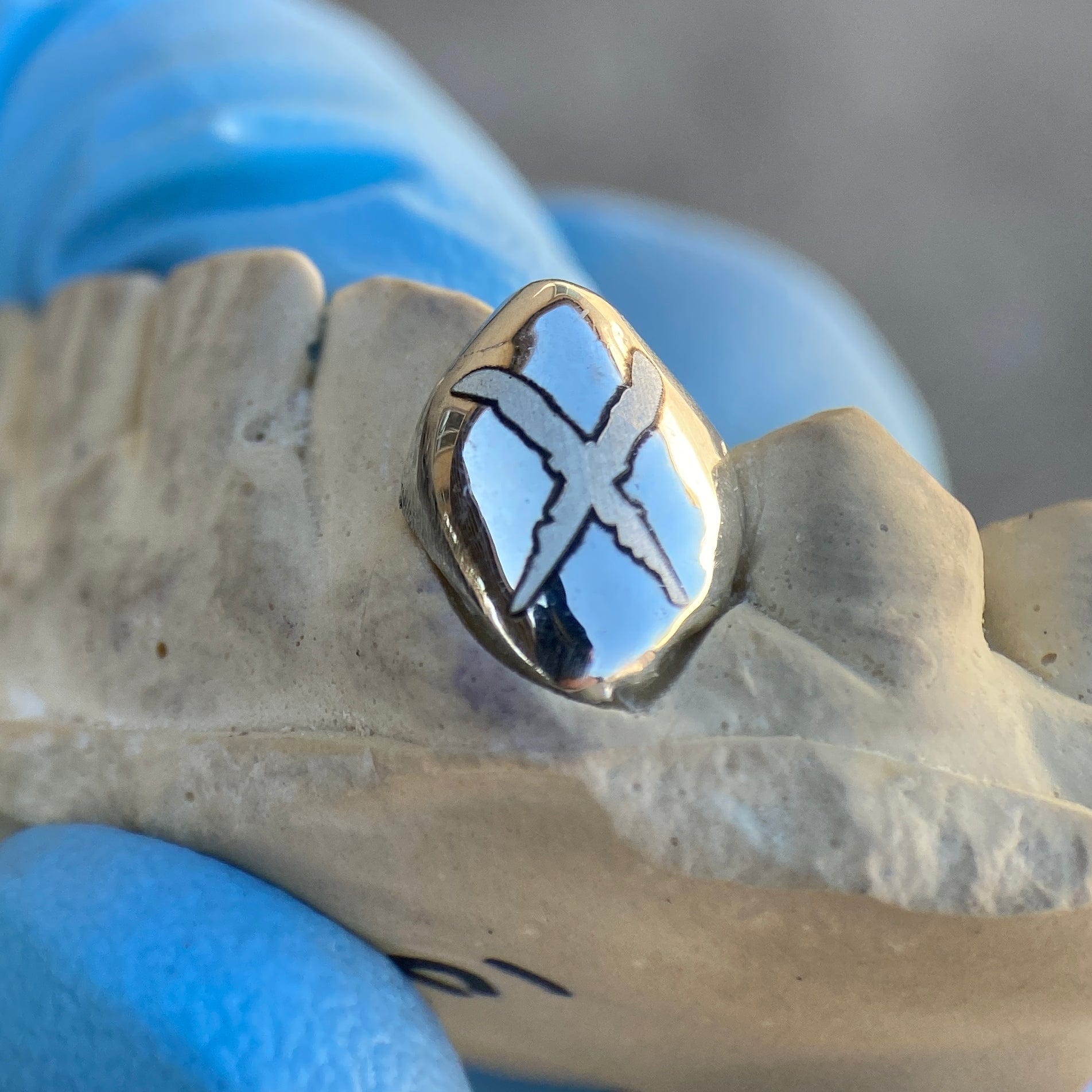 925 Silver Single Cap X Claw Mark Laser Engraved Grillz Custom Tooth C