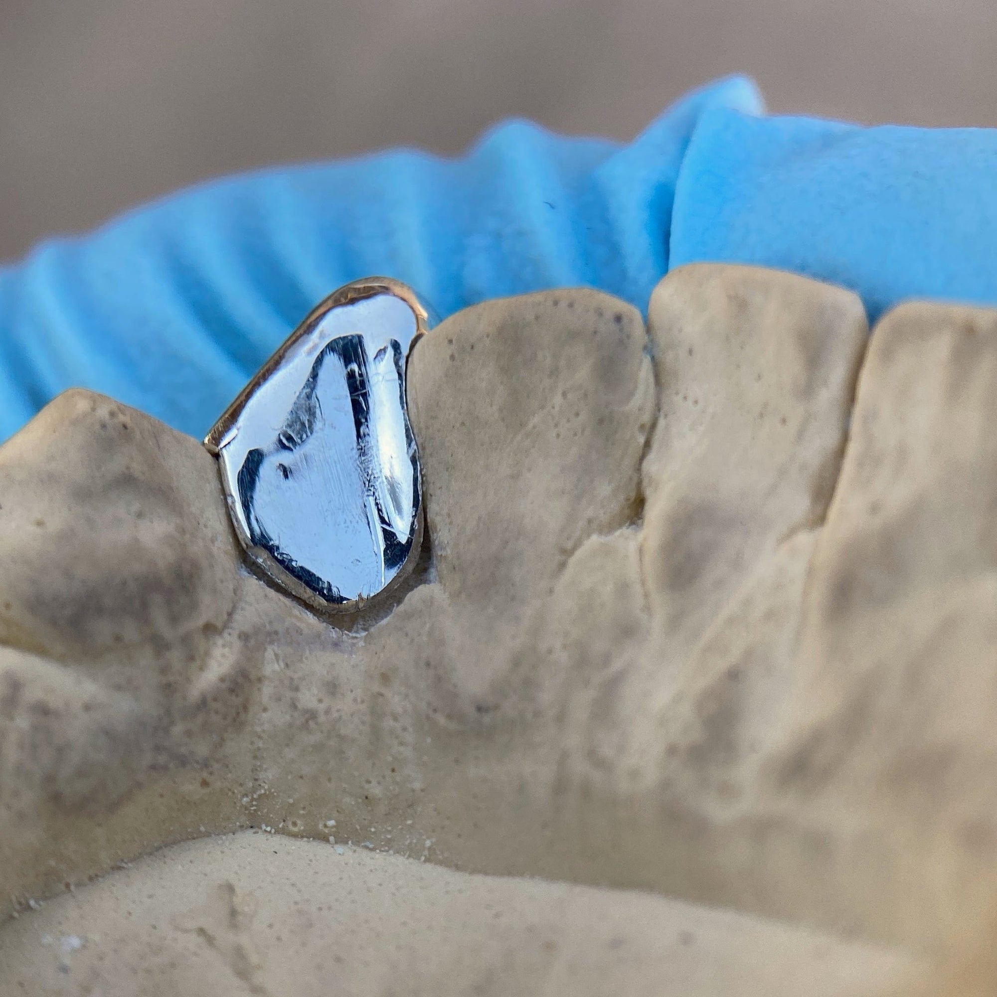 925 Silver Single Cap X Claw Mark Laser Engraved Grillz Custom Tooth C