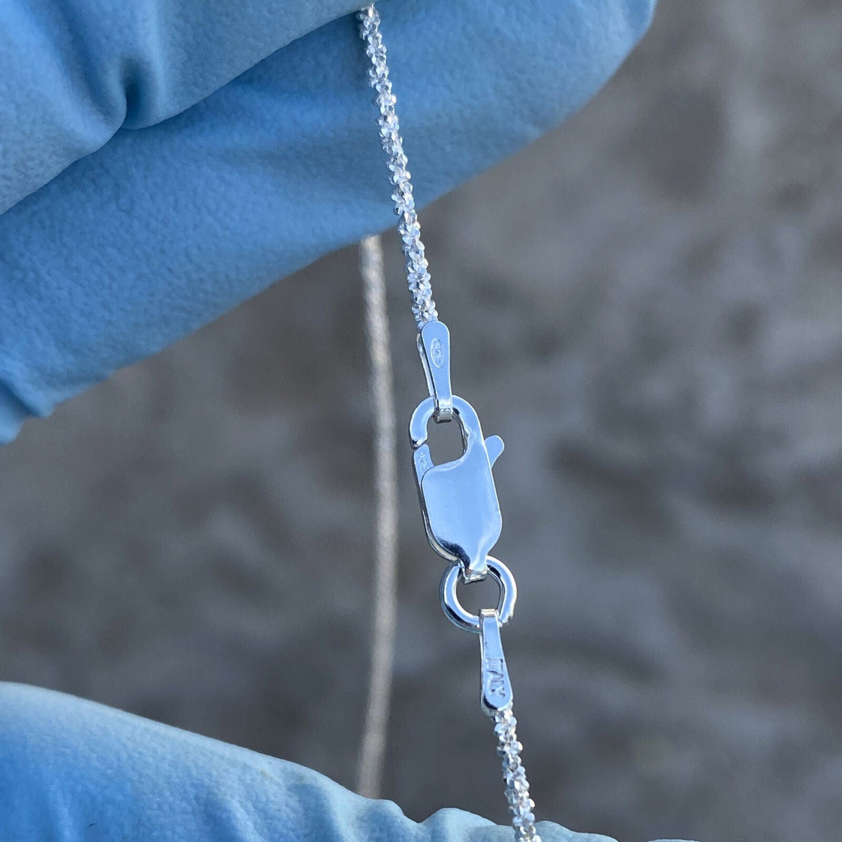 925 Sterling Silver Sparkle Diamond-Cut Rope Chain Margarita Necklace