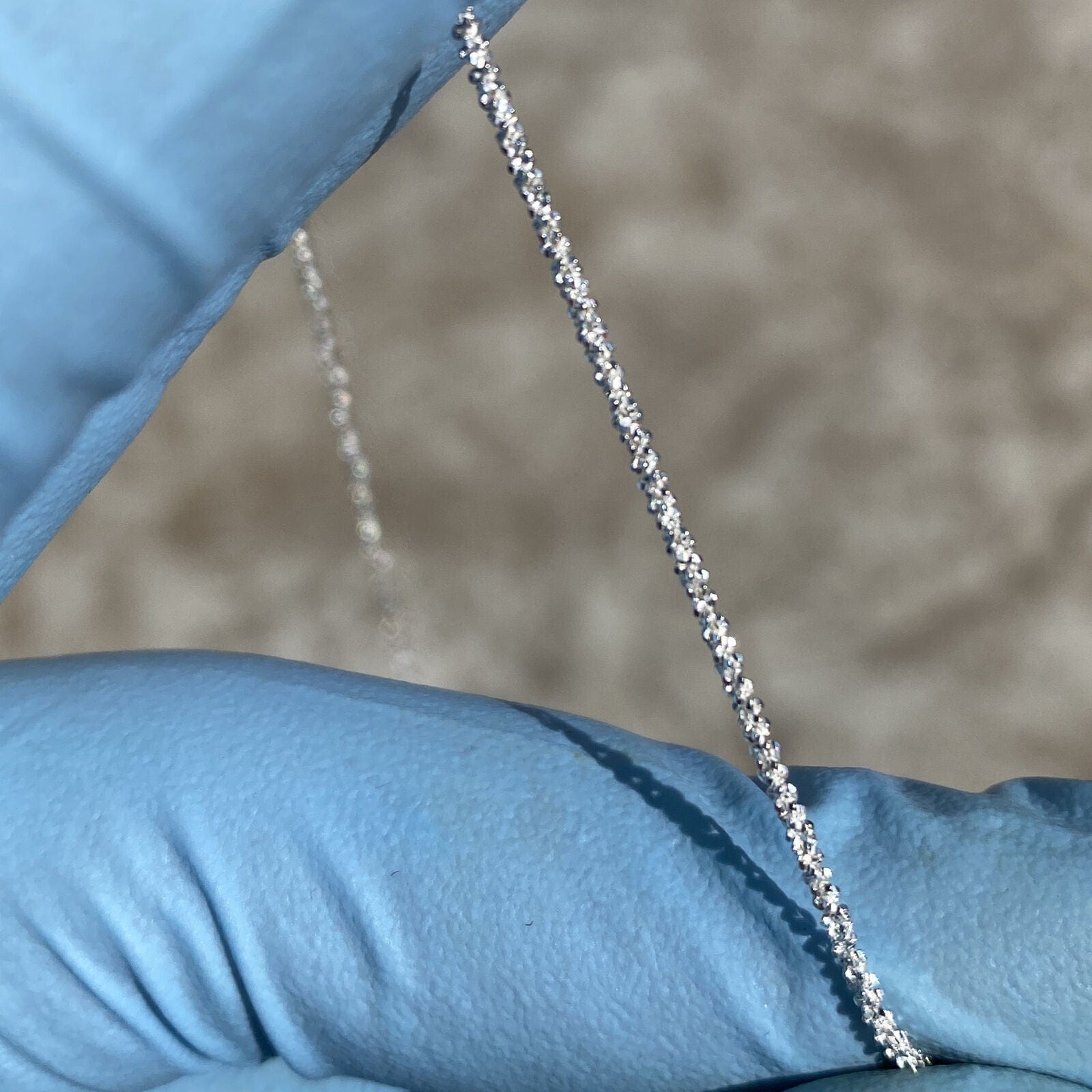 925 Sterling Silver Sparkle Diamond-Cut Rope Chain Margarita Necklace