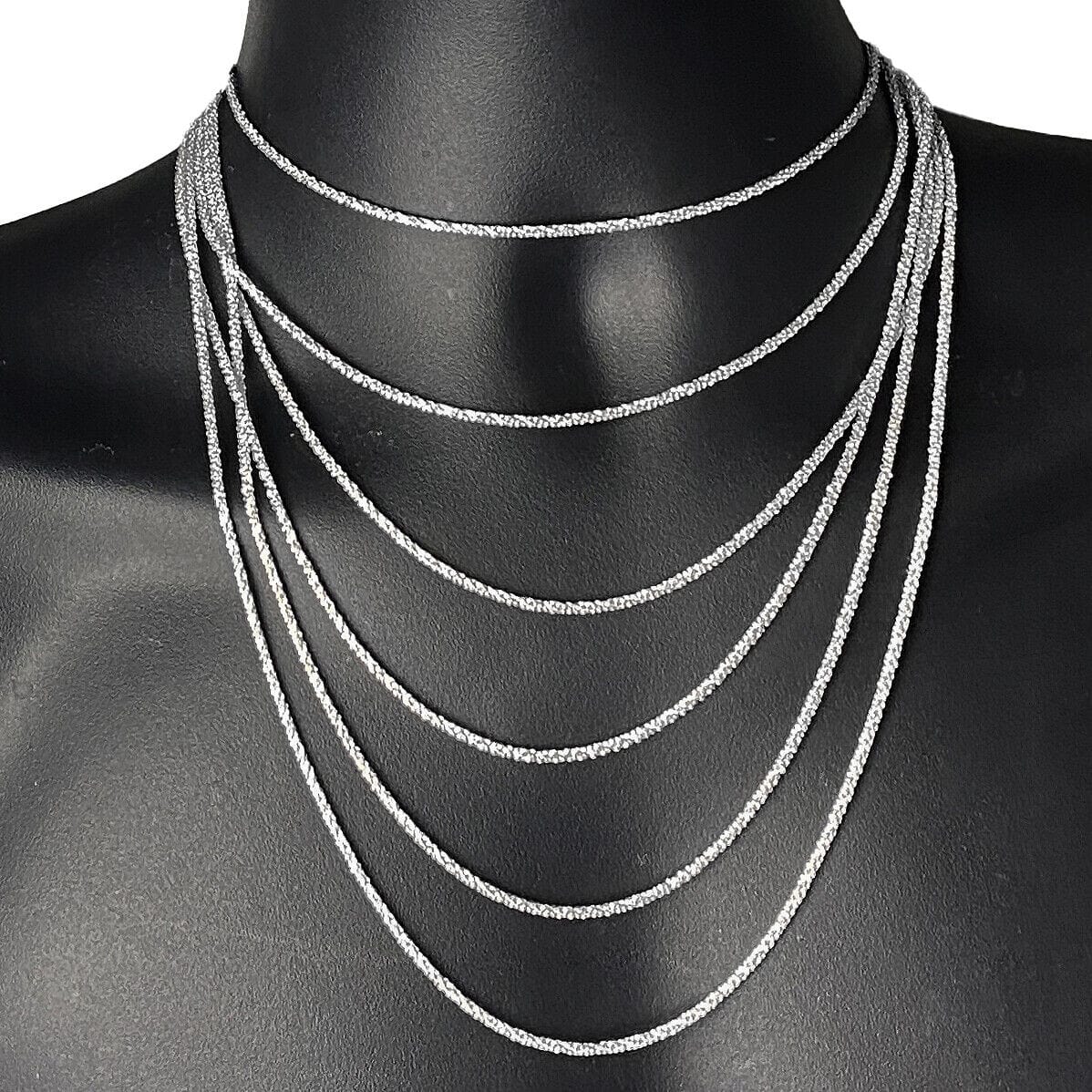 925 Sterling Silver Sparkle Diamond-Cut Rope Chain Margarita Necklace