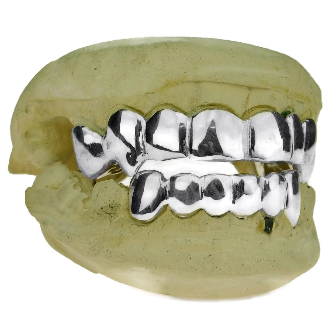 925 Silver Top Vampire Fangs & Regular Bottom Custom Grillz Set