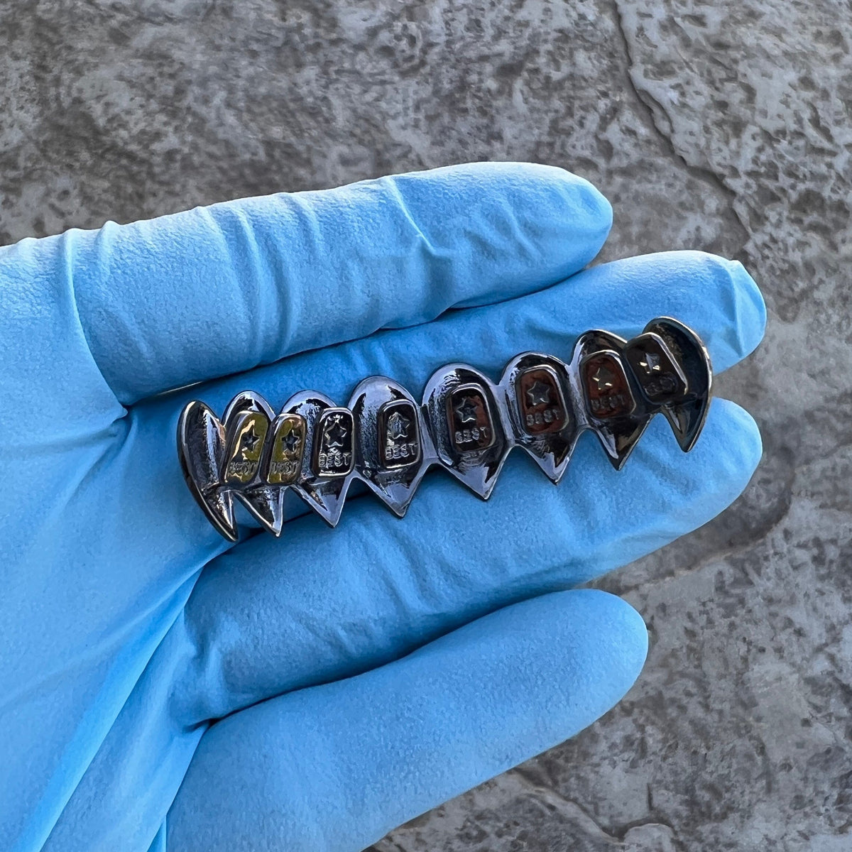 Black Shark Grillz Eight Top Teeth 8 Tooth Grills