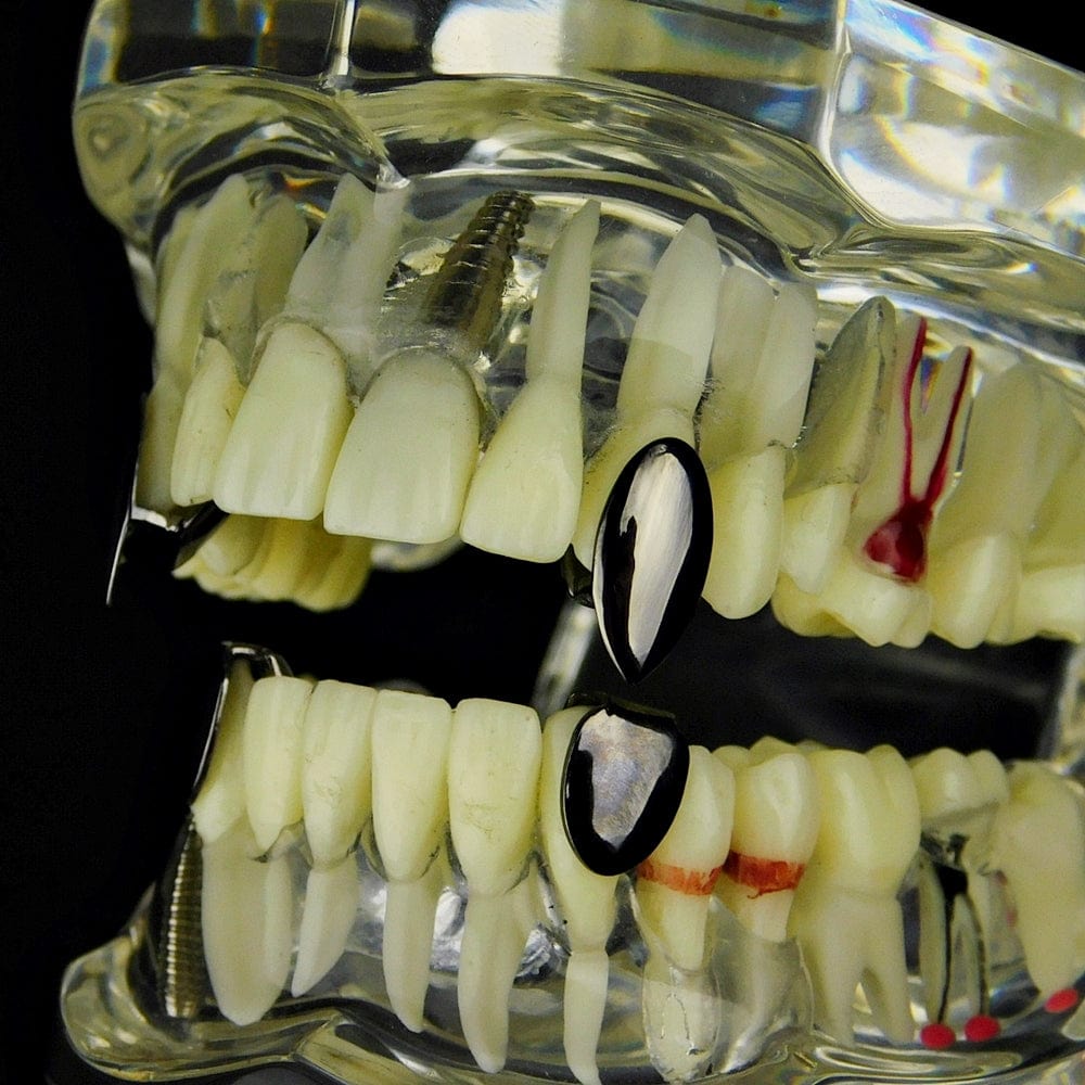 Black Vampire Fangs & Single Caps Set