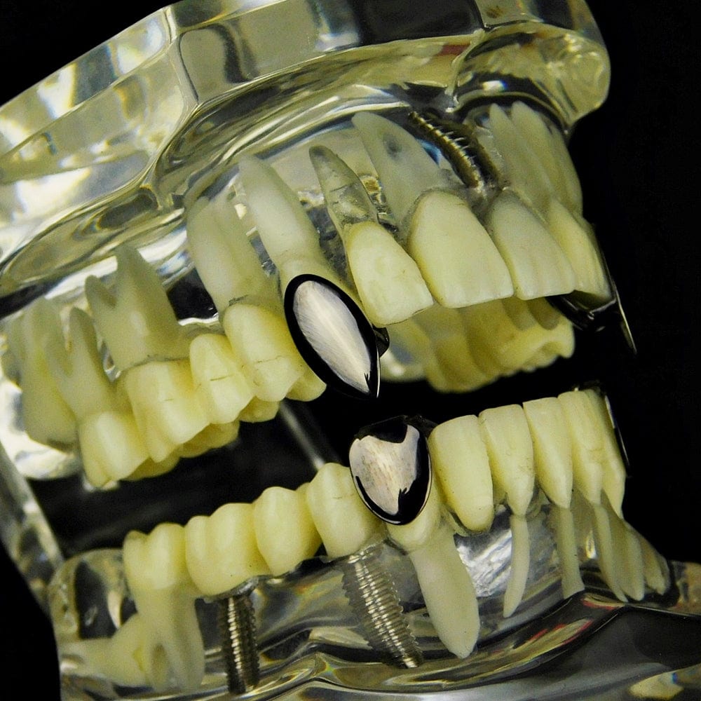 Black Vampire Fangs & Single Caps Set