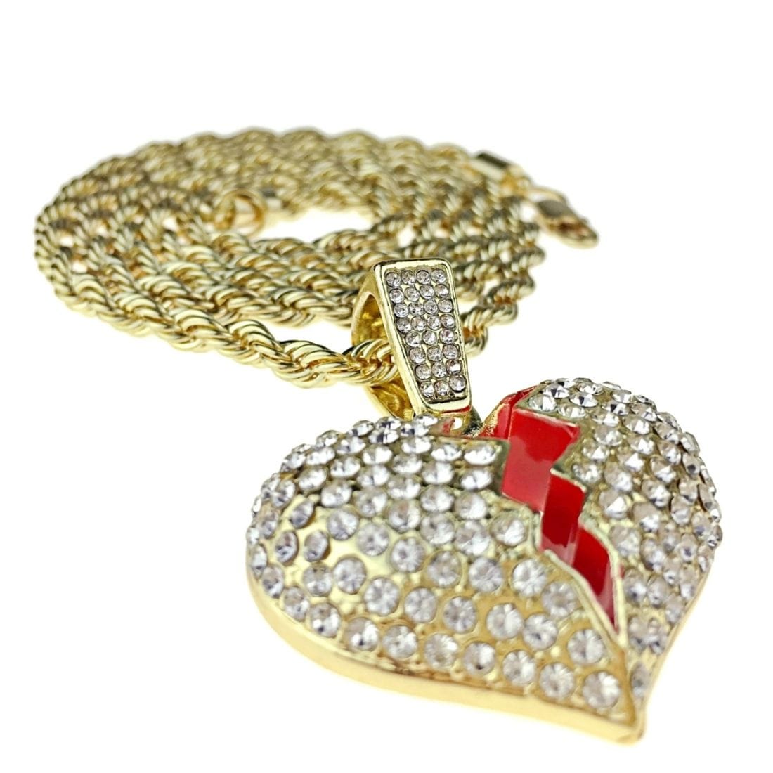 Broken Heart 24" Rope Gold Chain