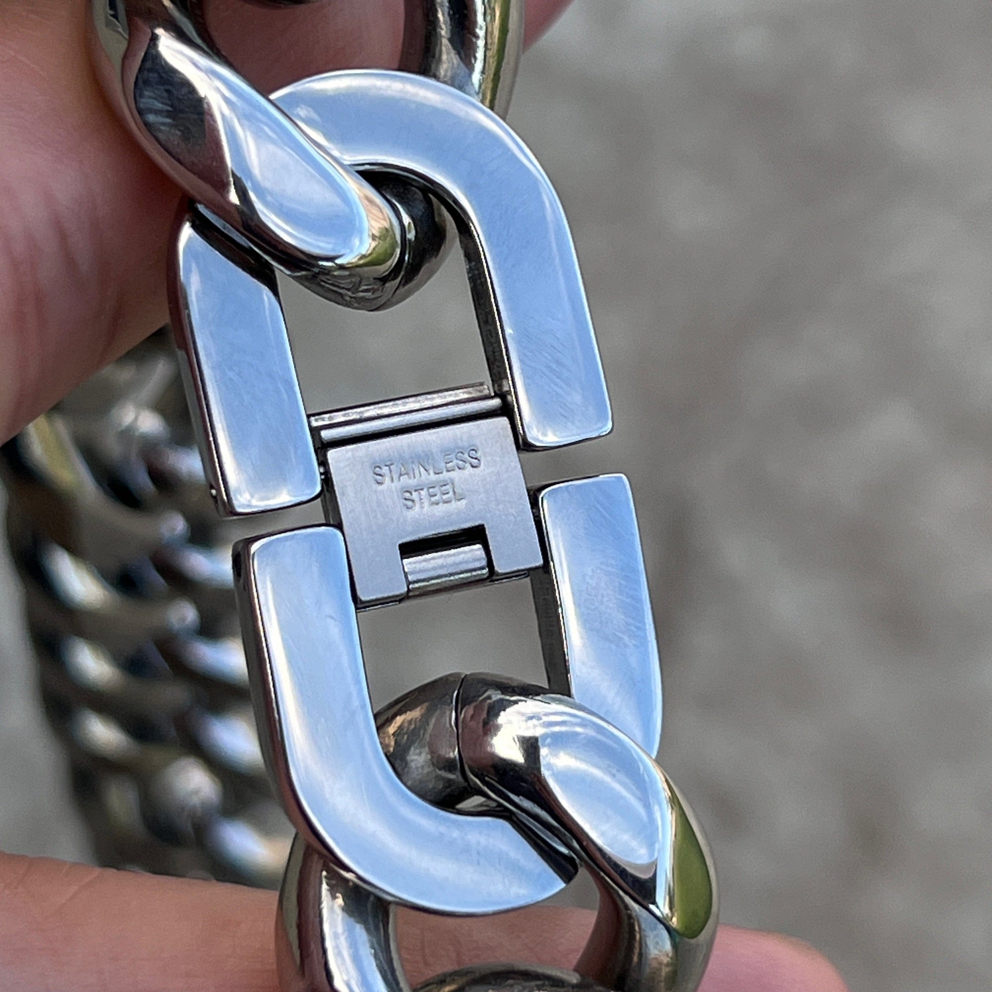 Figaro Link Chain 316L Stainless Steel Necklace 22MM Thick 18"-30"