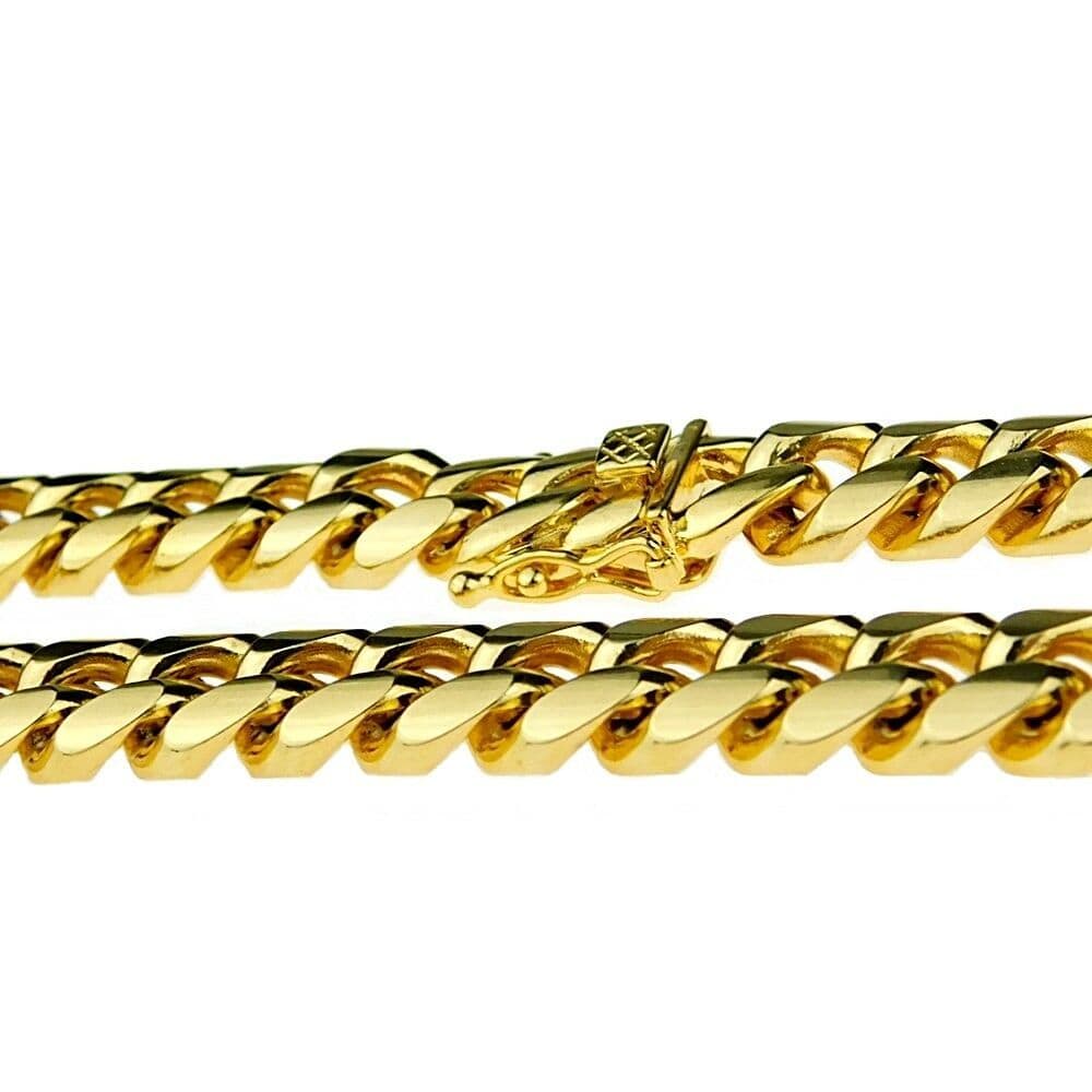 Gold Plated 316L Stainless Steel Cuban Chain Necklace 24" x 14MM