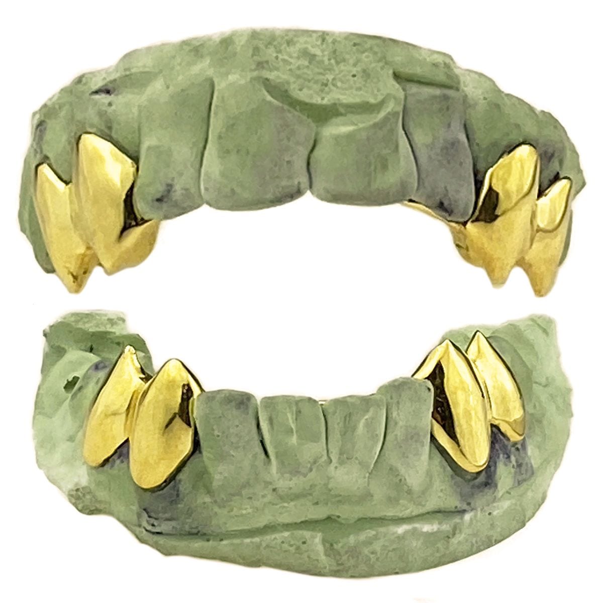 Gold Plated over 925 Sterling Silver Custom Double Teeth Vampire Fangs