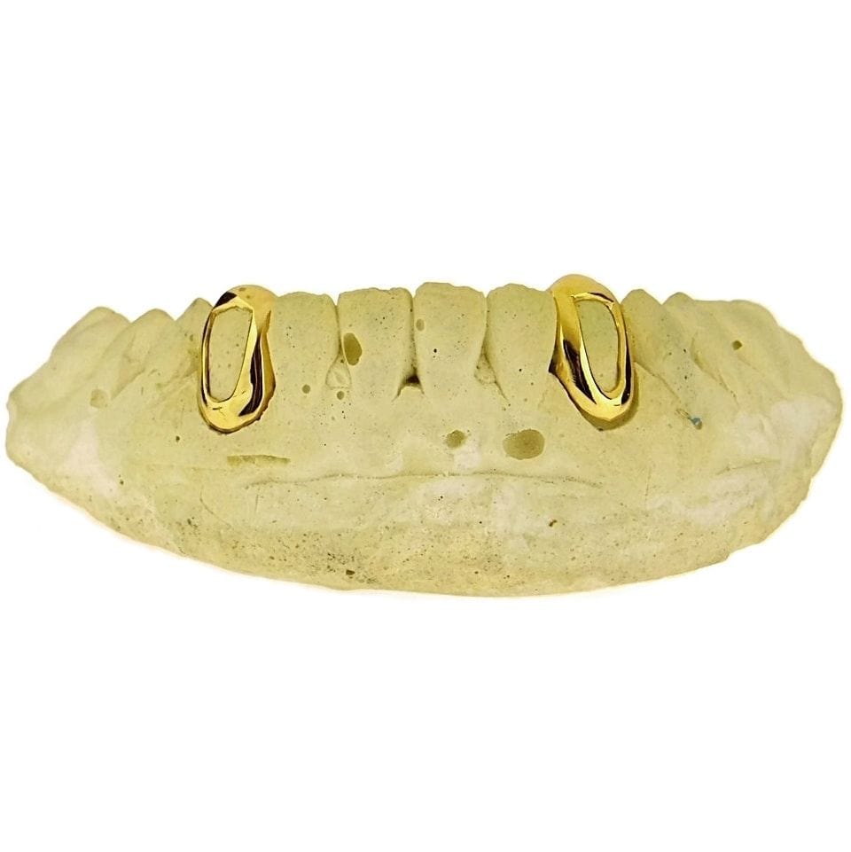 Gold Plated over 925 Silver Open Face Canine Custom Caps Custom Grillz