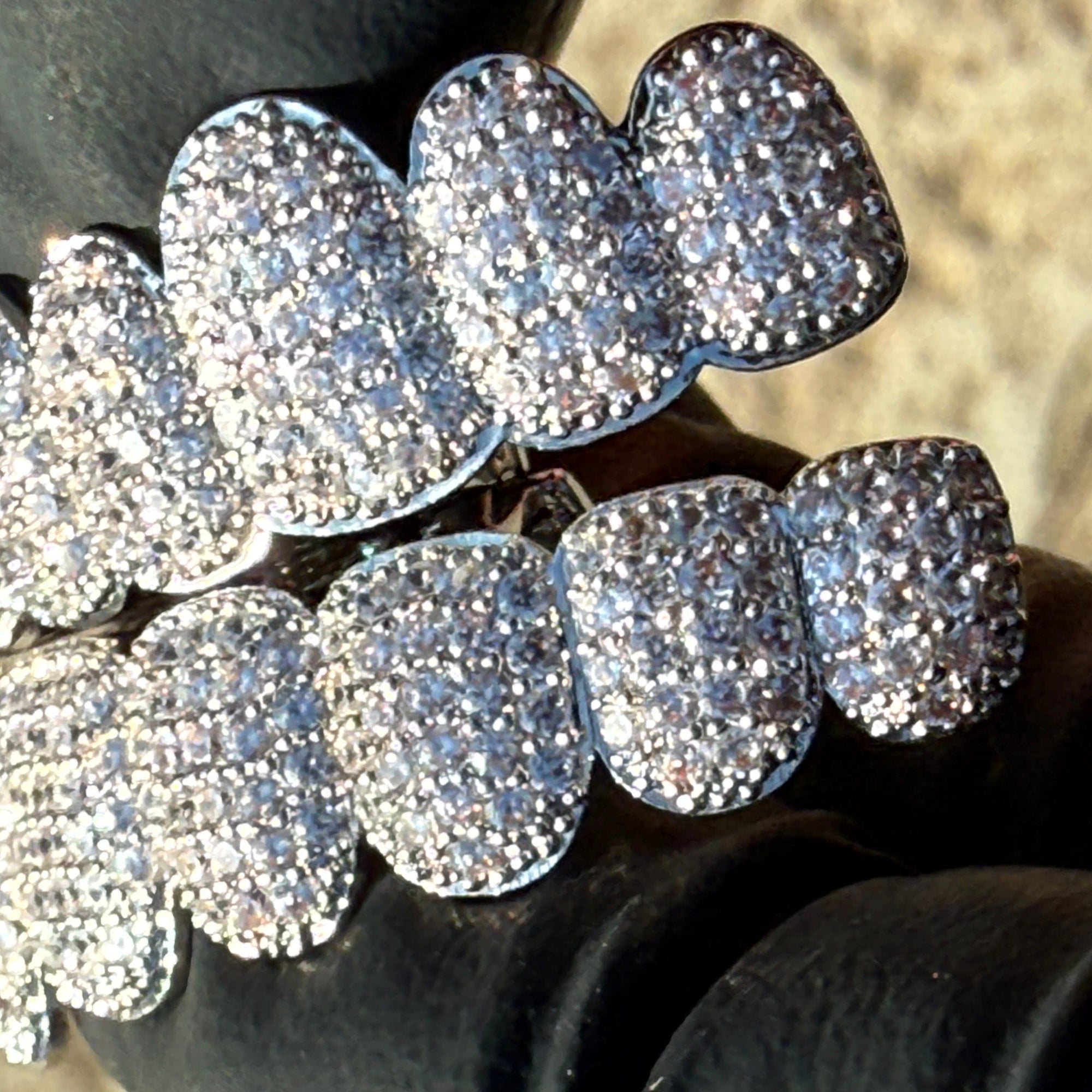 Grillz Set 10 Top Teeth & Ten Bottom Big Front Tooth Iced CZ Bling Gri