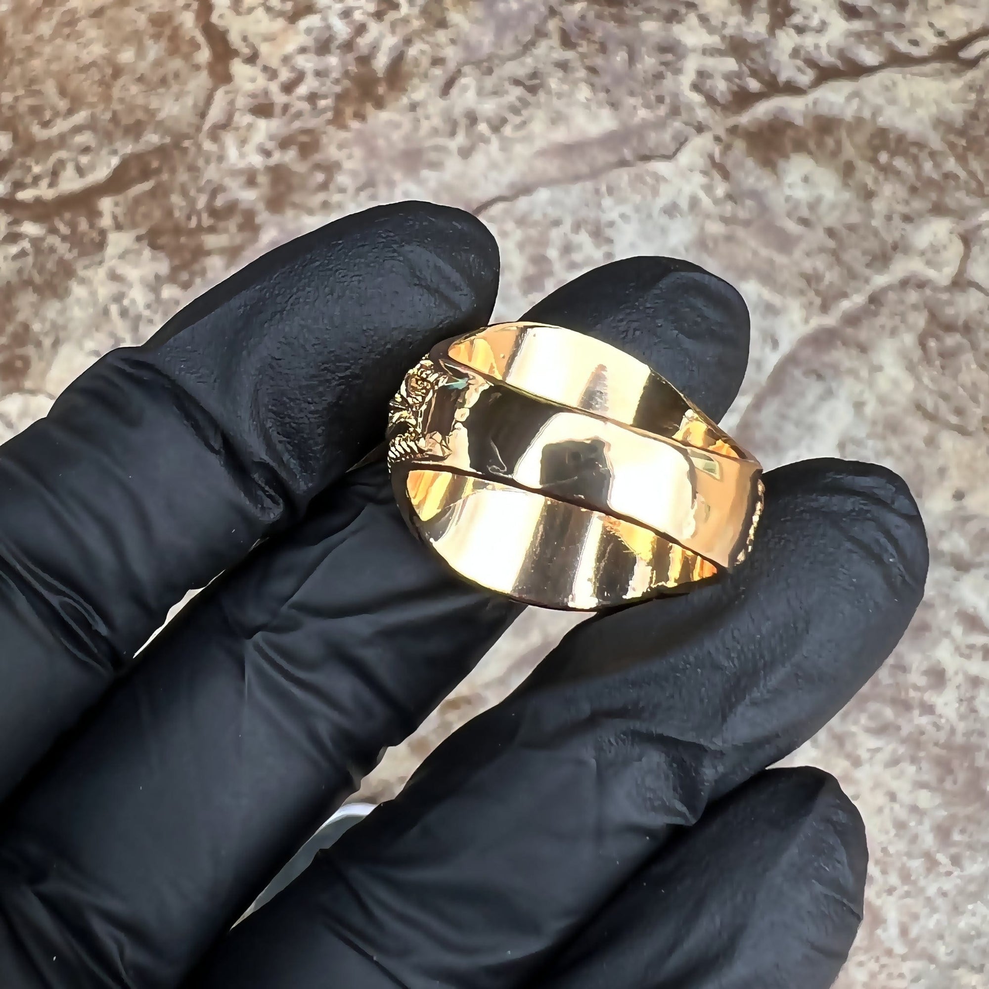 Huge 18K Gold Plated Ring Mexican Centenario Anillo Oro Laminado Moned