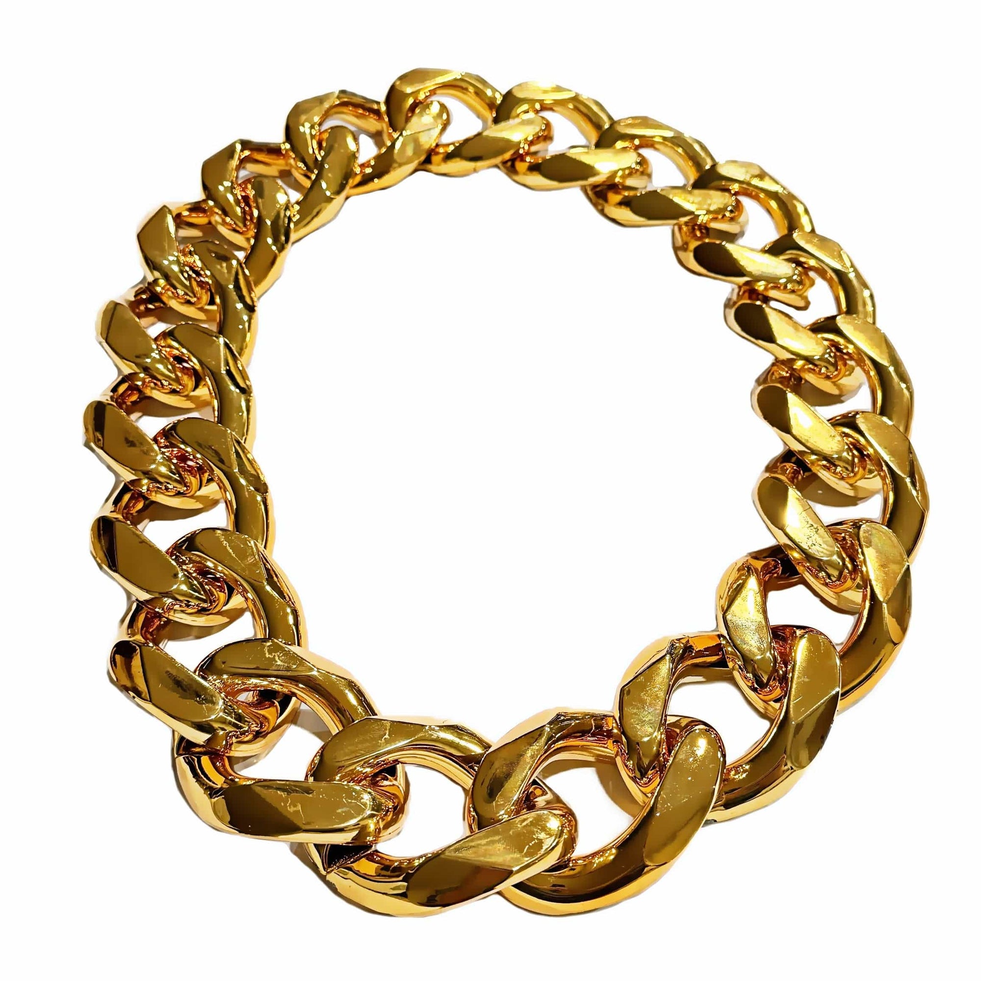 Huge Gold Plastic Cuban Link Chain – 60 mm Chunky Neckpiece