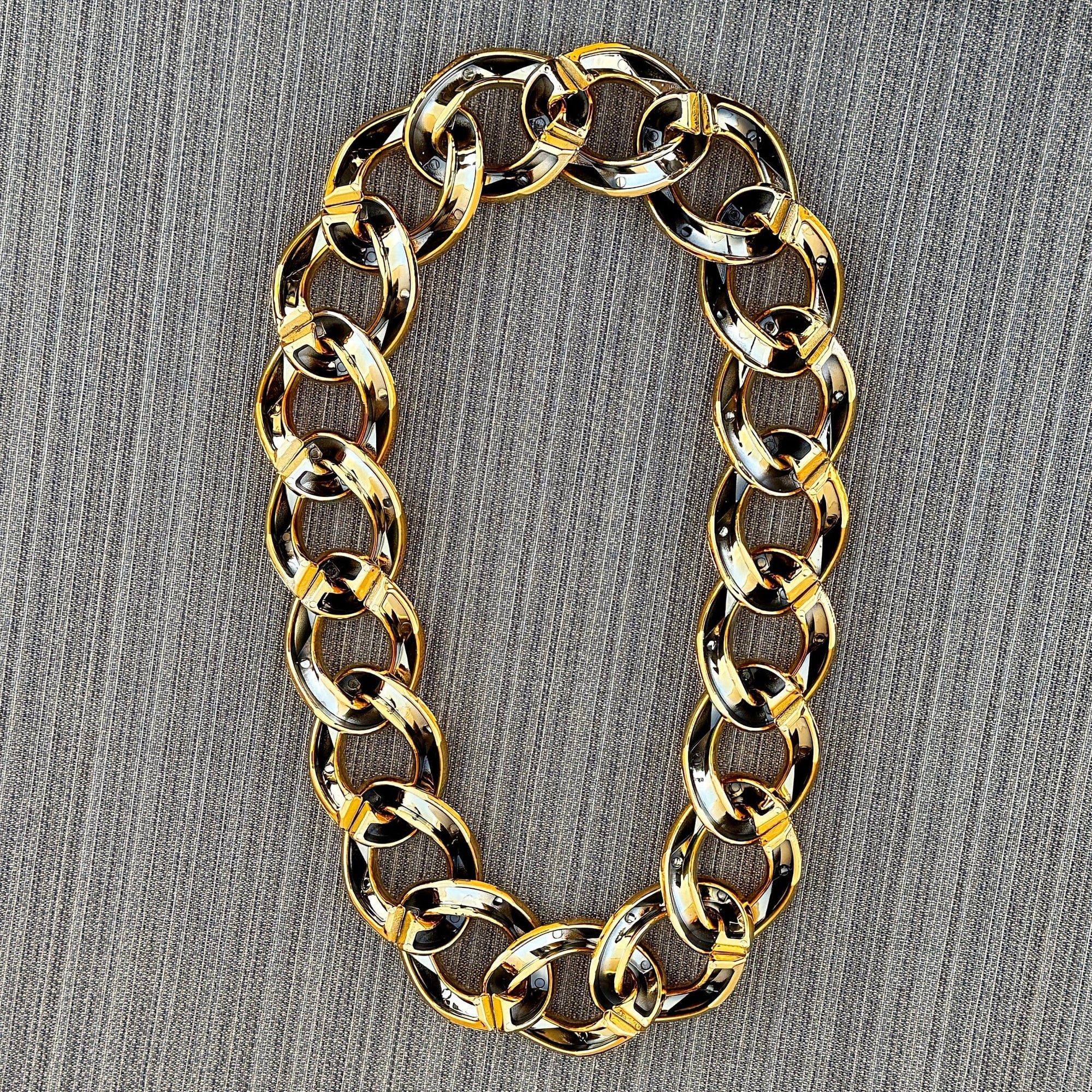 Huge Gold Plastic Cuban Link Chain – 60 mm Chunky Neckpiece