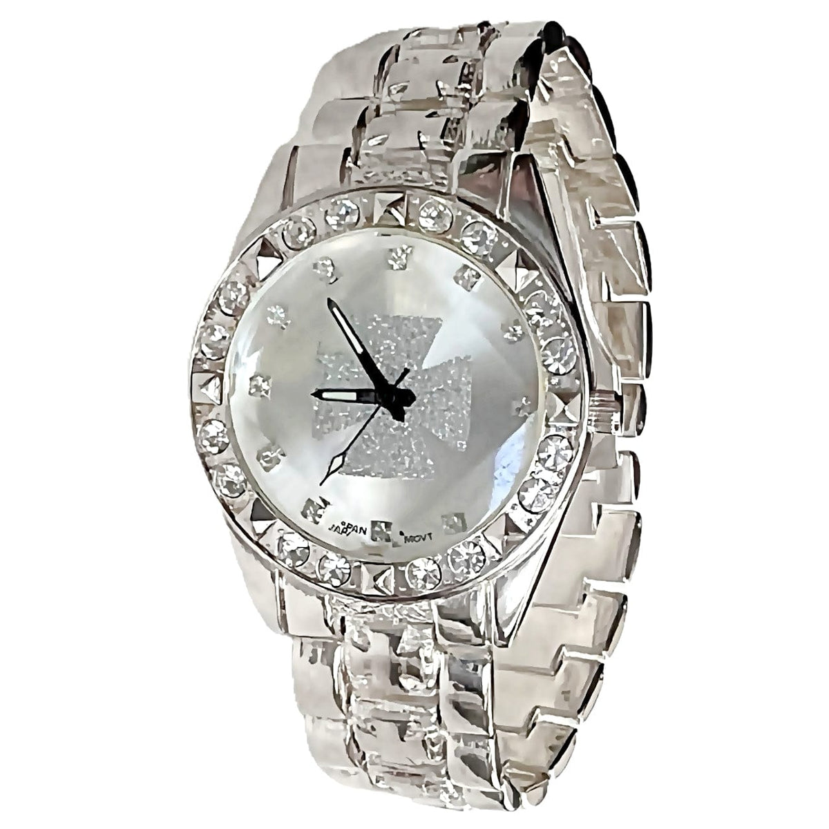 Knights Templar Iron Celtic Maltese Cross Silver Dial Watch Silver Ton